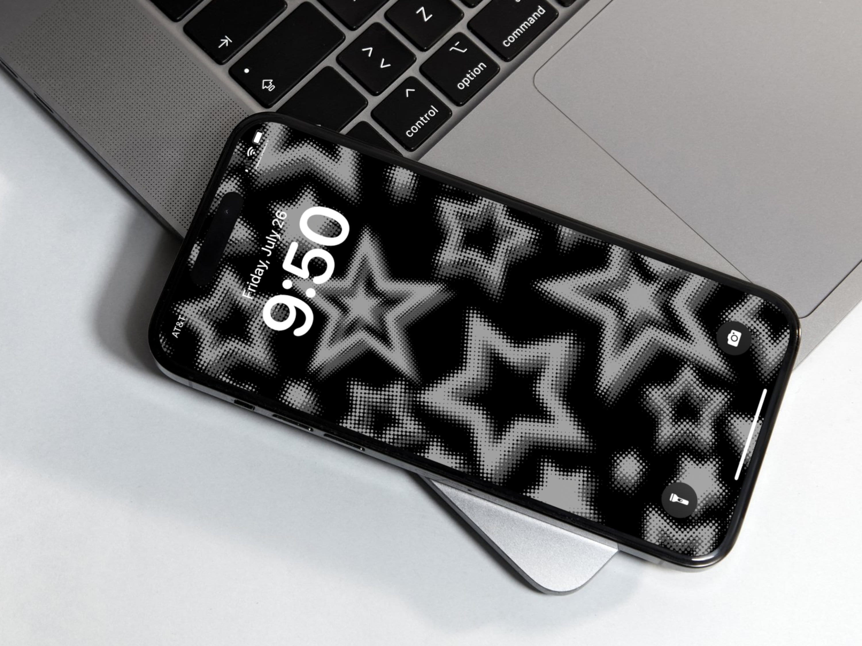 Y2K Star Phone Wallpaper | Aesthetic Halftone iPhone Wallpaper | Black ...
