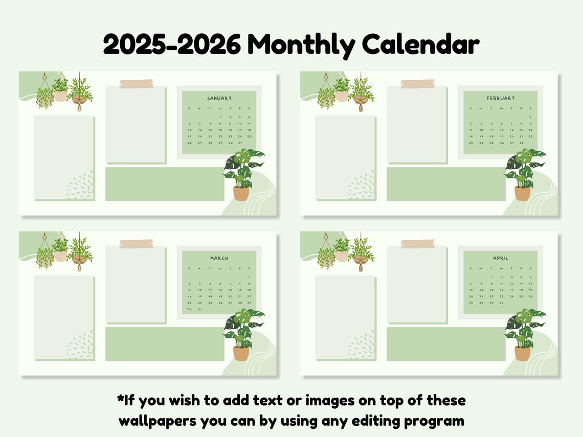 2025-2026 Desktop Wallpaper Organizer, Aesthetic Botanical Desktop ...