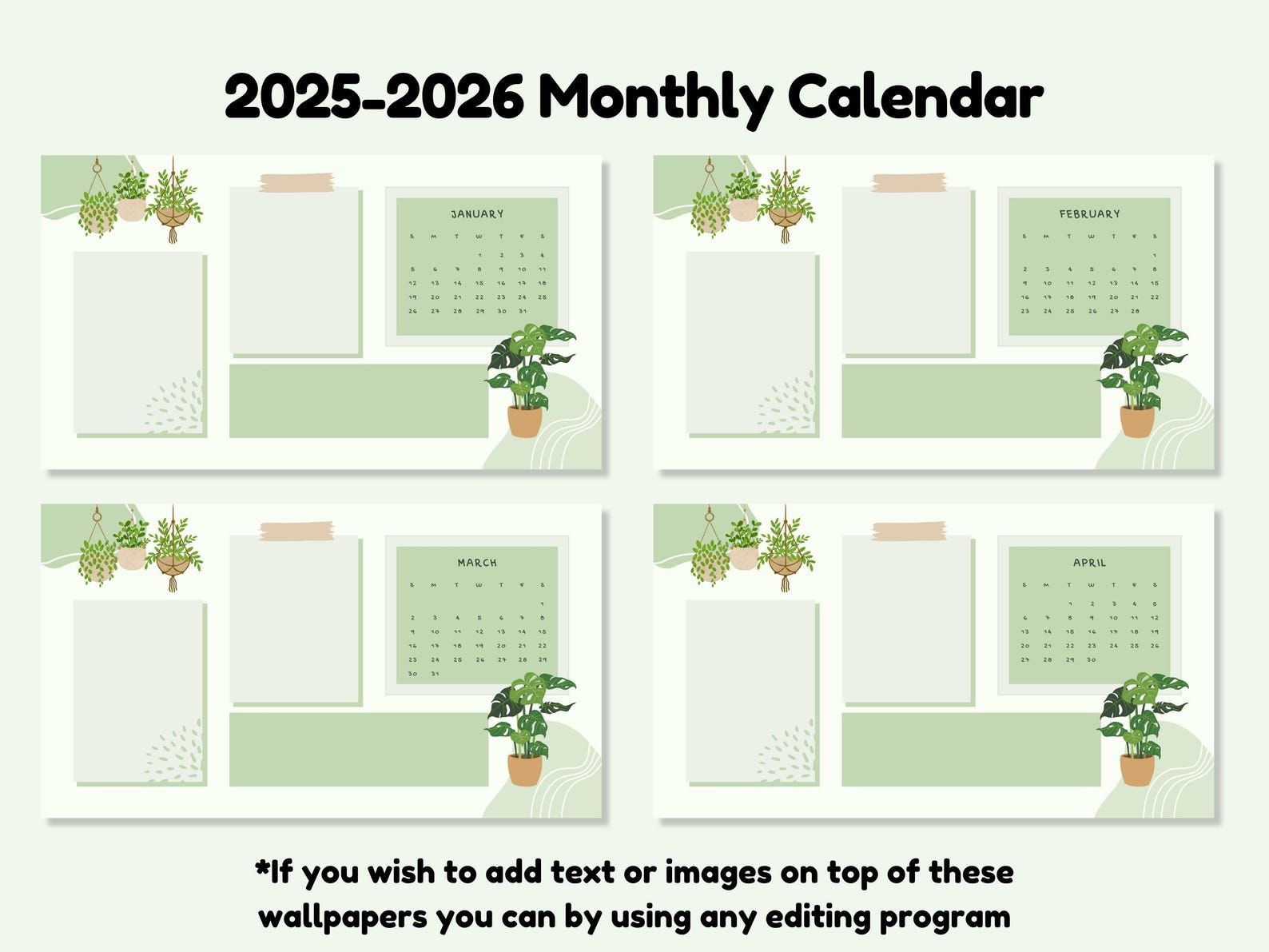 2025-2026 Desktop Wallpaper Organizer, Aesthetic Botanical Desktop ...