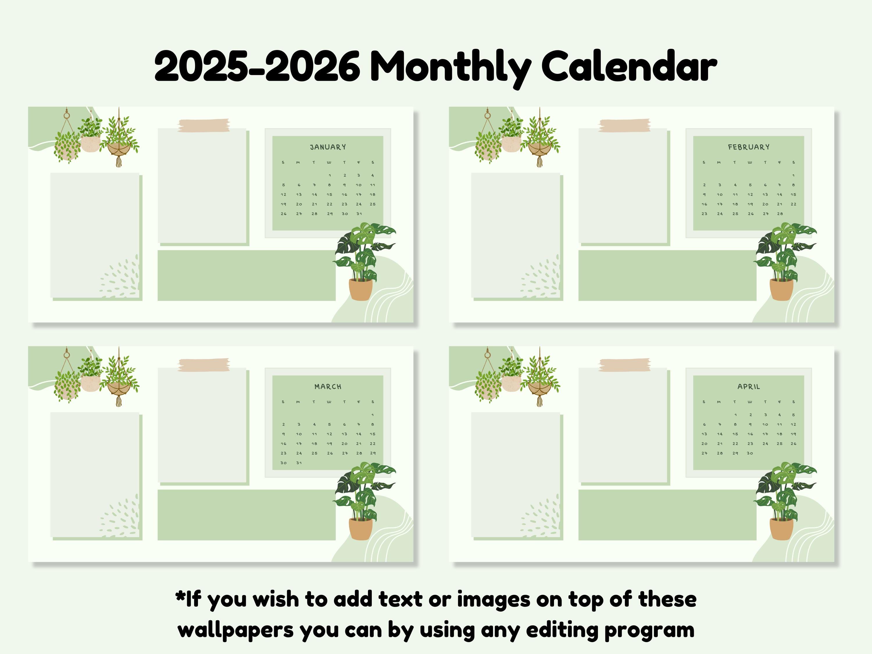 2025-2026 Desktop Wallpaper Organizer, Aesthetic Botanical Desktop ...