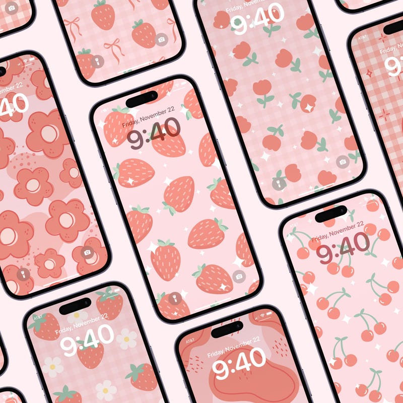 Red Wallpaper With Bow - Etsy UK