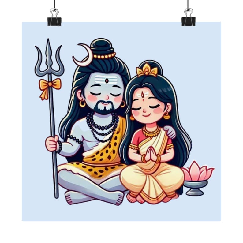 Shiva and Parvati Devotional Poster Calm and Divine Couple Wall Art - Etsy