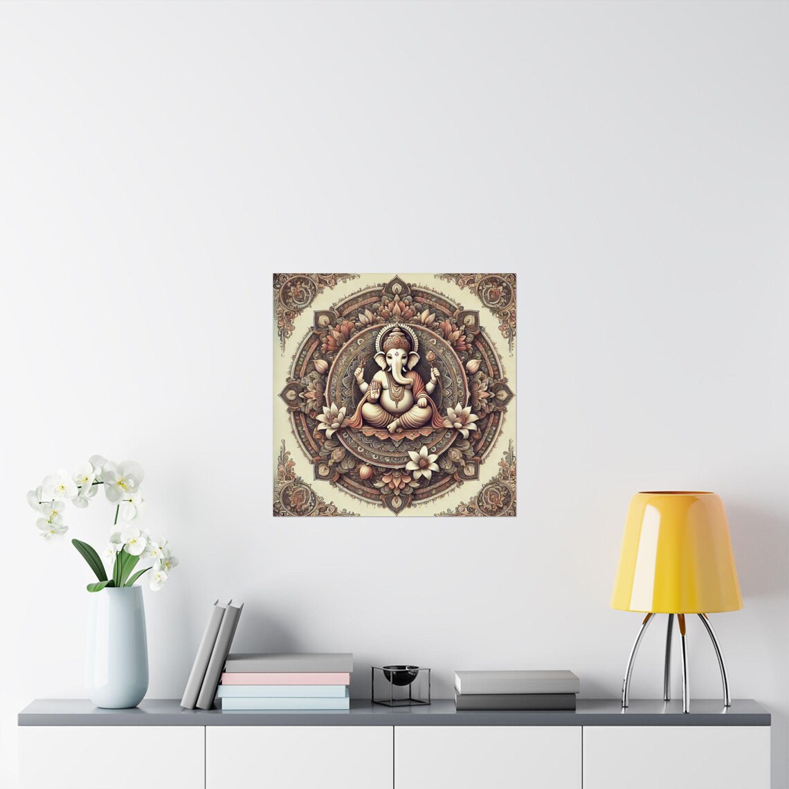 Vertical Ganesha Poster, Indian Elephant Deity Wall Art for Home Decor ...