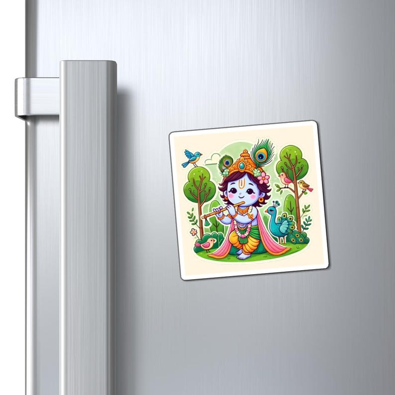 Lord Krishna Magnet, Hindu Home Décor, Religious Fridge Magnet ...