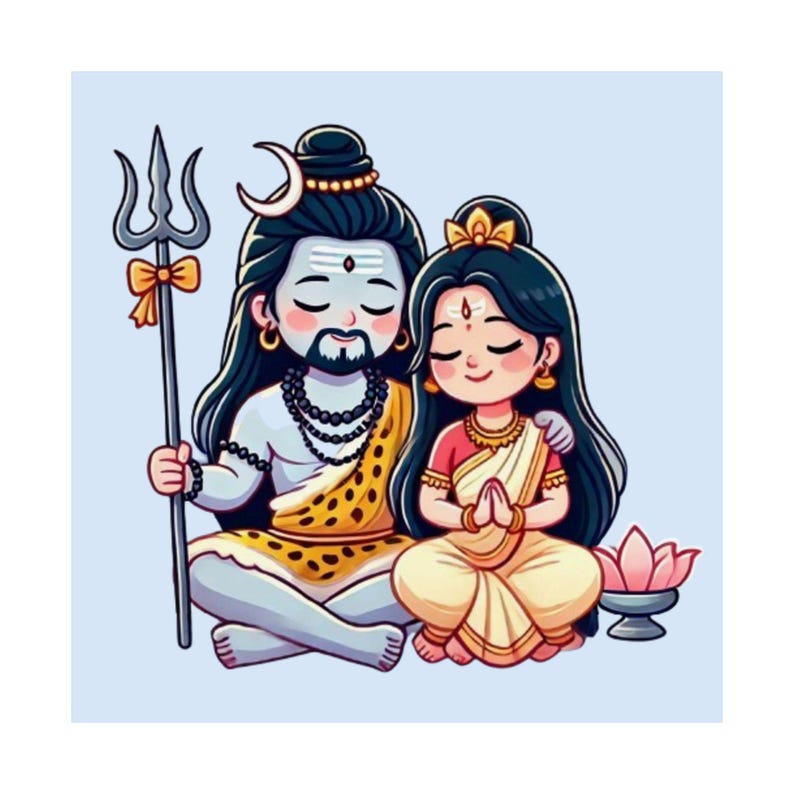 Shiva and Parvati Devotional Poster Calm and Divine Couple Wall Art - Etsy