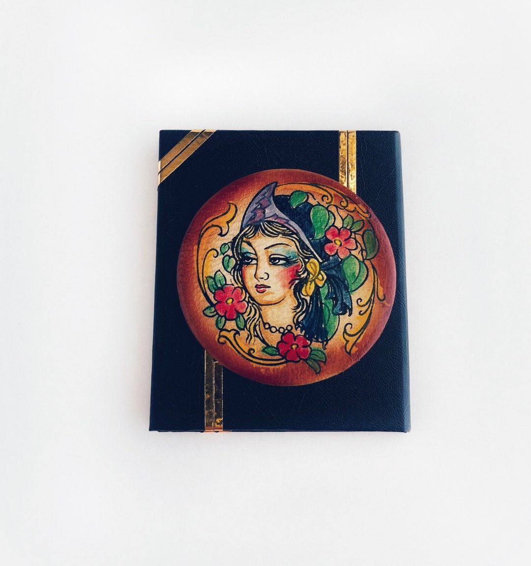 Vintage Pocket Mirror With Persian Woman Painting - Etsy