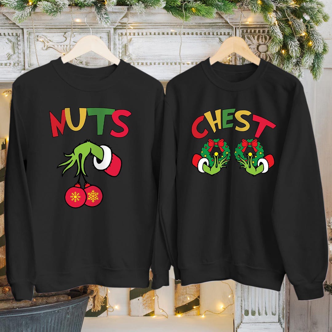 SWEATSHIRT (5358_5359) CHEST NUTS Christmas Couple Matching Sweatshirts ...