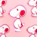 Pink Snoopy - Glossy Vinyl Sticker - Etsy