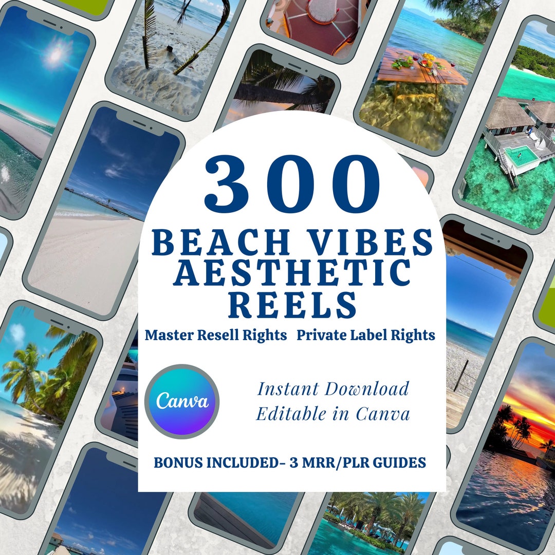 300 Beach Vibe Aesthetic Video Faceless Instagram Reels Stock Faceless ...