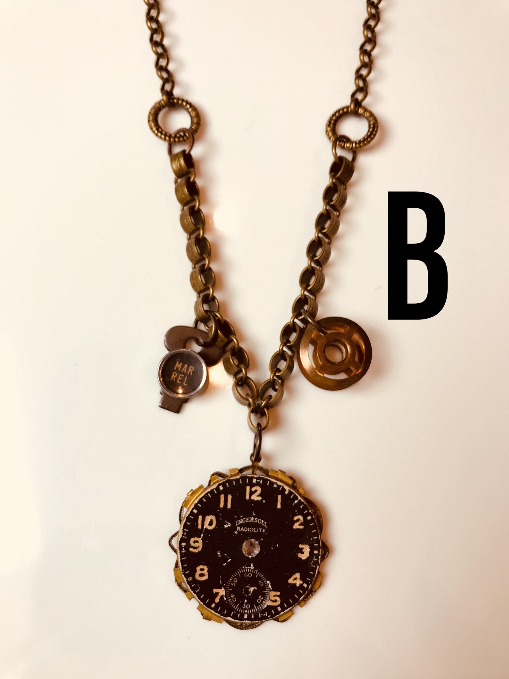 Vintage Clock Face Necklace - Etsy