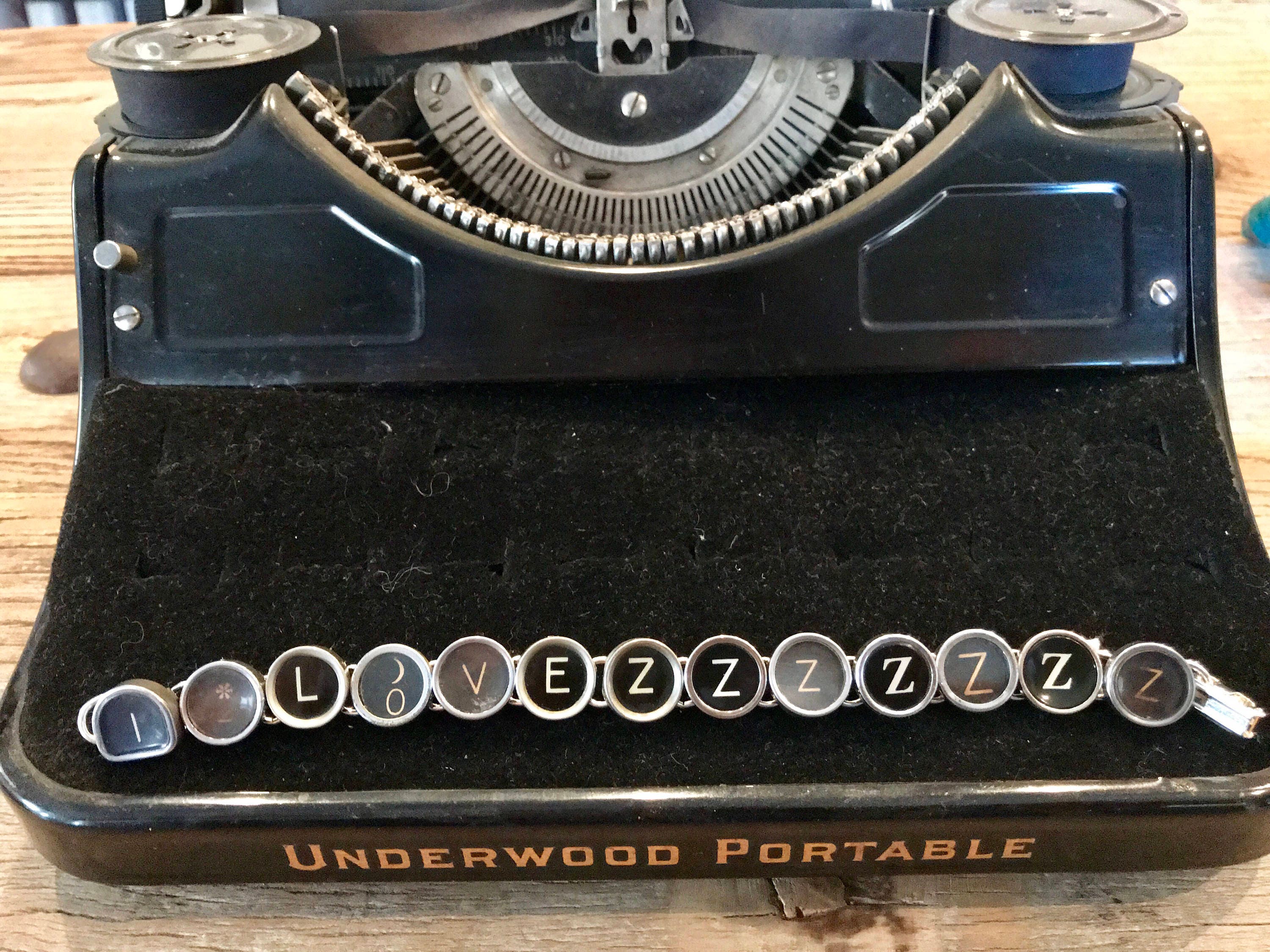 I LOVE SLEEP Vintage Typewriter Keys Bracelet extra Long - Etsy