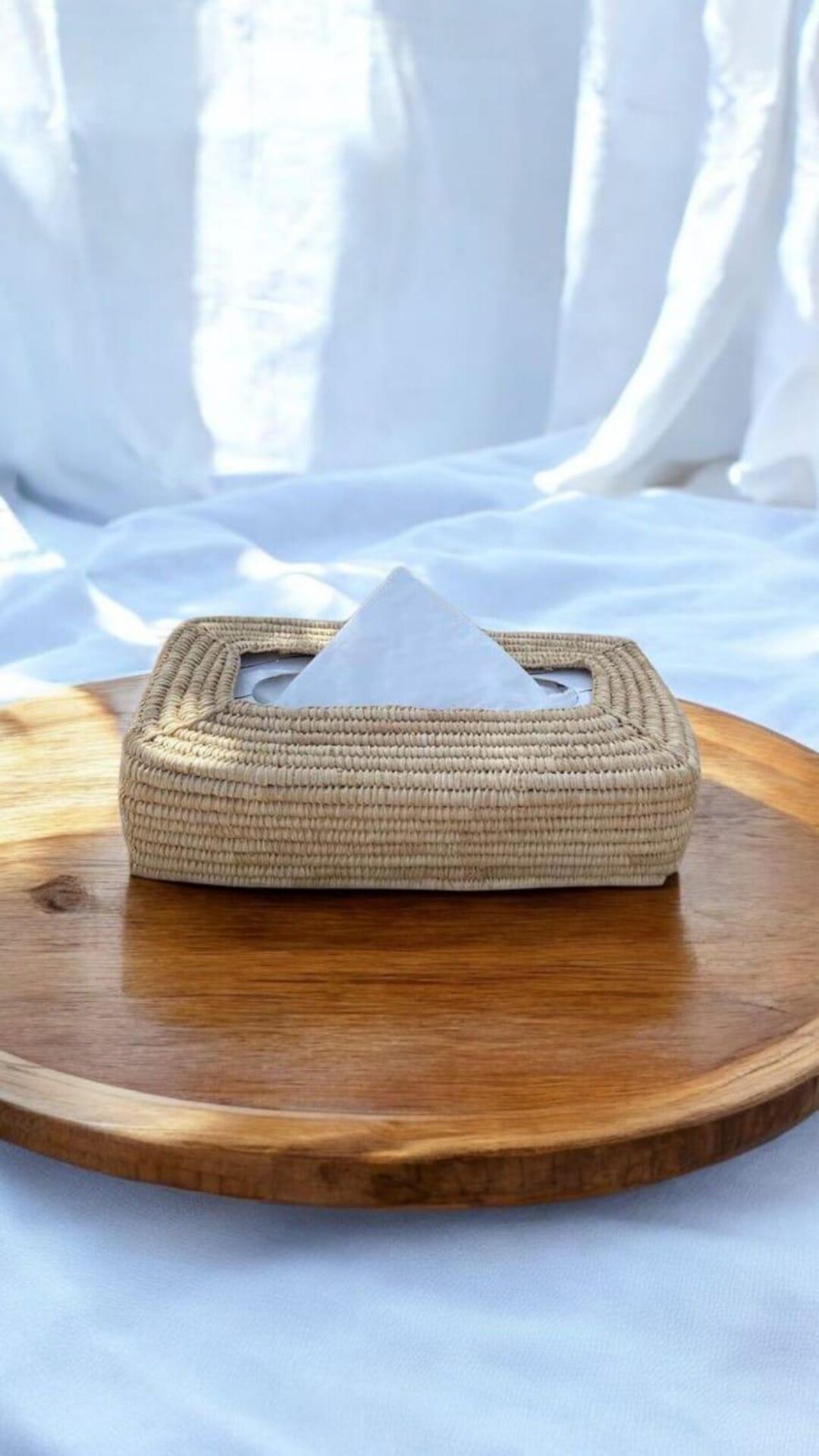 Handmade Woven Raffia Tissue Box Cover – Natural Decorative Tissue ...