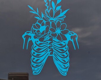 Halloween Pastel Pink Skeleton Rib Cage Sticker - Etsy