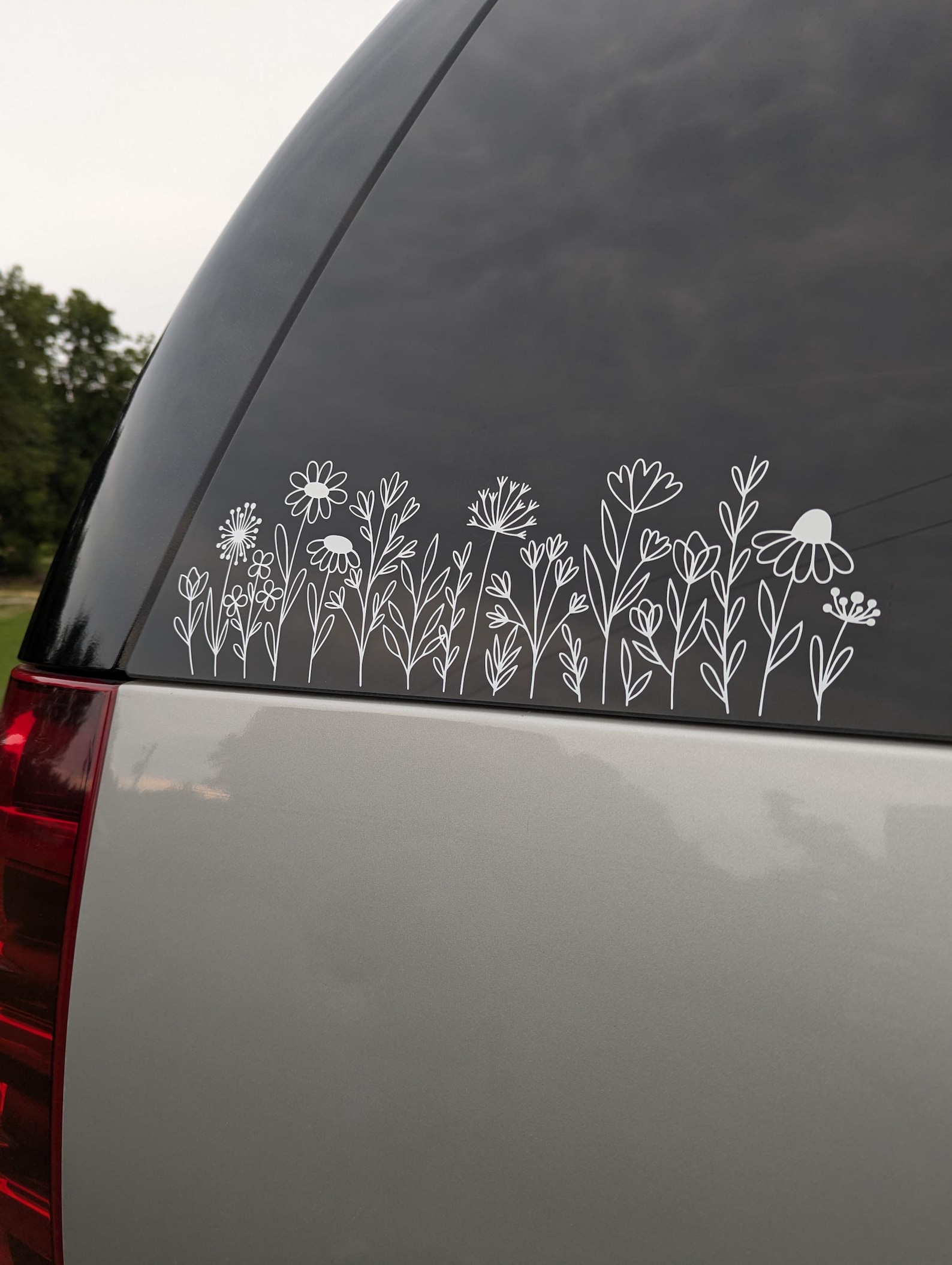 Wildflower Car Window Vinyl Decal - Etsy