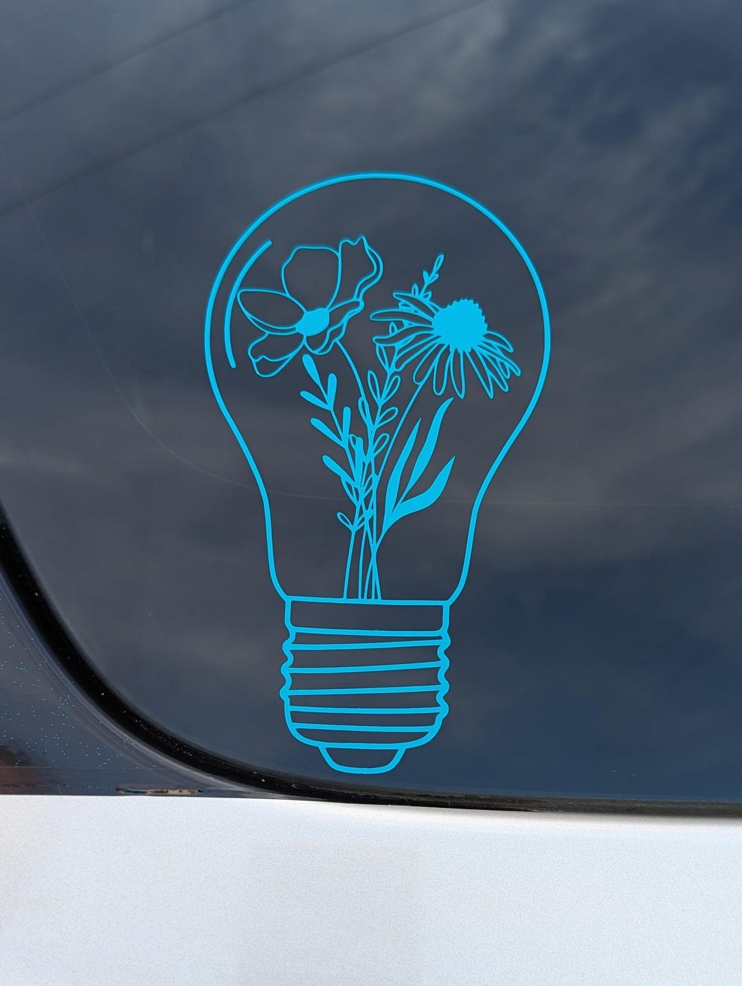 Floral Light Bulb Vinyl Car Decal - Etsy