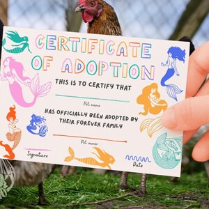 Chicken Adoption Certificate: Editable Farm Animal Gift (canva Template ...