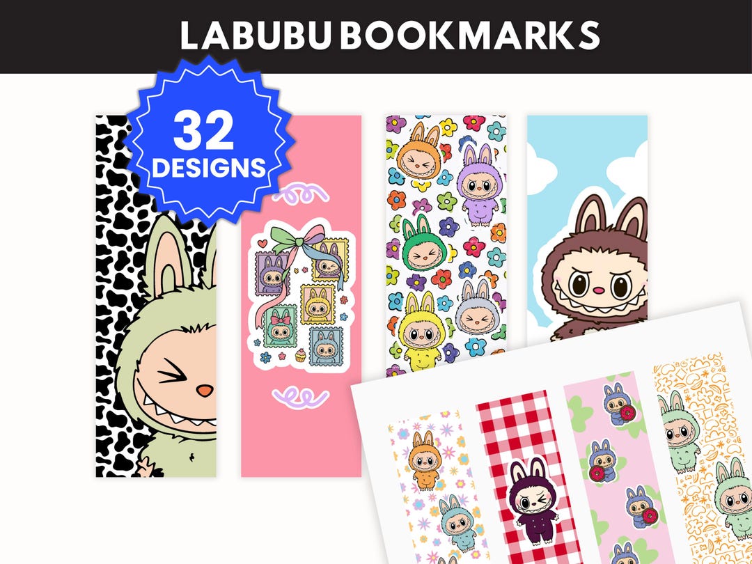 Labubu Bookmarks Set: Kawaii Reading Rewards, School Supplies (PDF ...