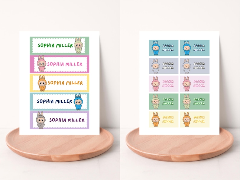 Labubu Name Labels for Kids Printable Back to School Stickers Editable ...