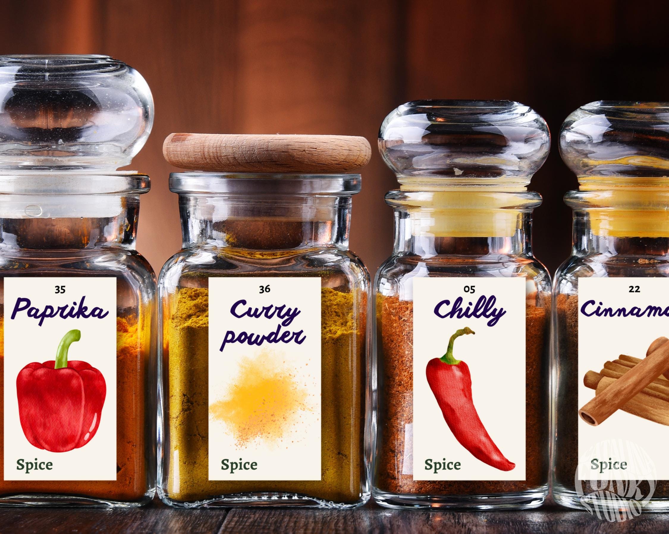 56 Printable Spice Jar Labels | PDF Download | Kitchen Organization ...