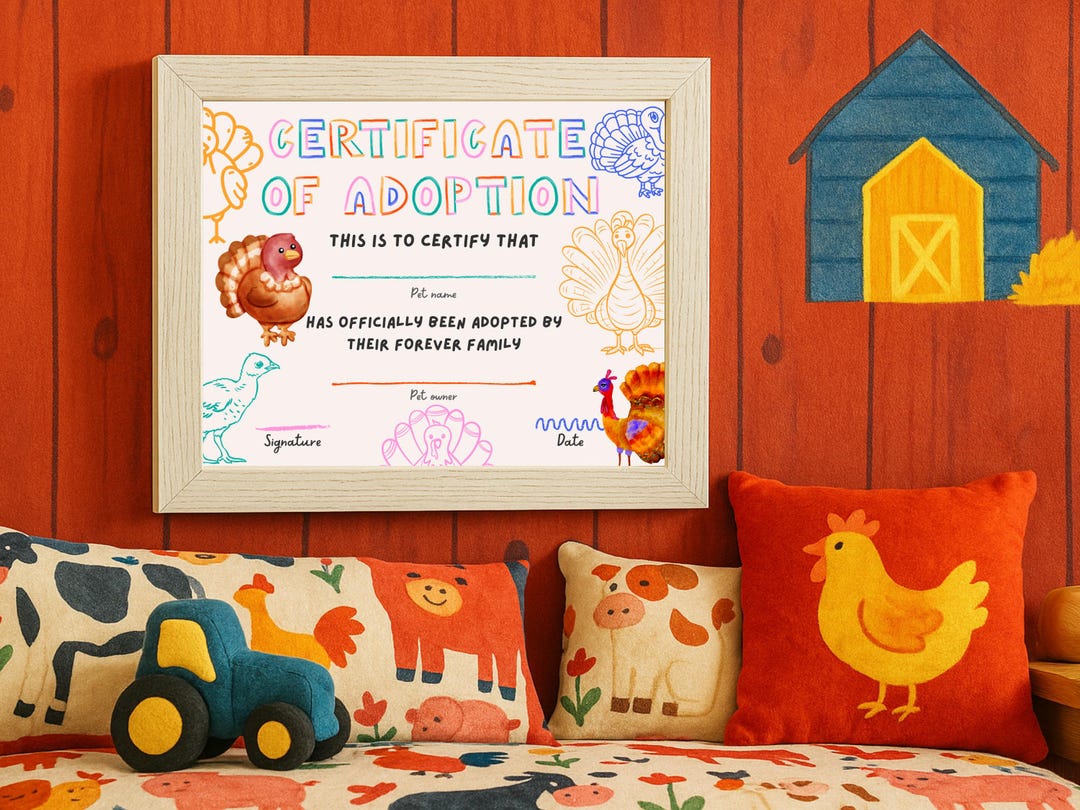 Turkey Adoption Certificate for Kids: Thanksgiving Activity (canva ...
