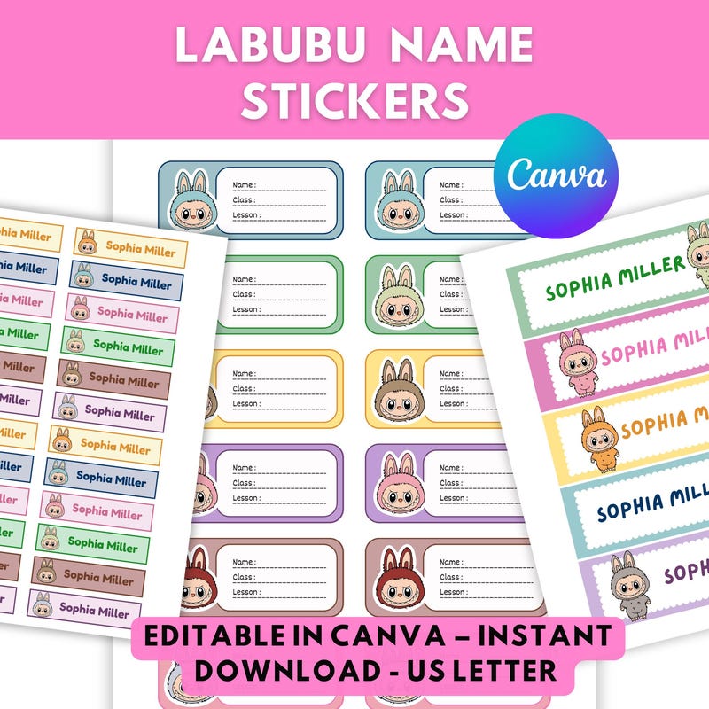 Printable Labubu Stickers - Etsy