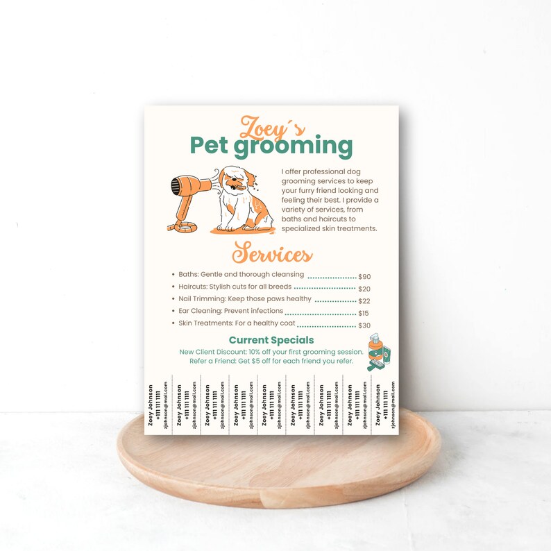 Dog Grooming Template Flyer With Prices - Pet Care, Dog Grooming ...