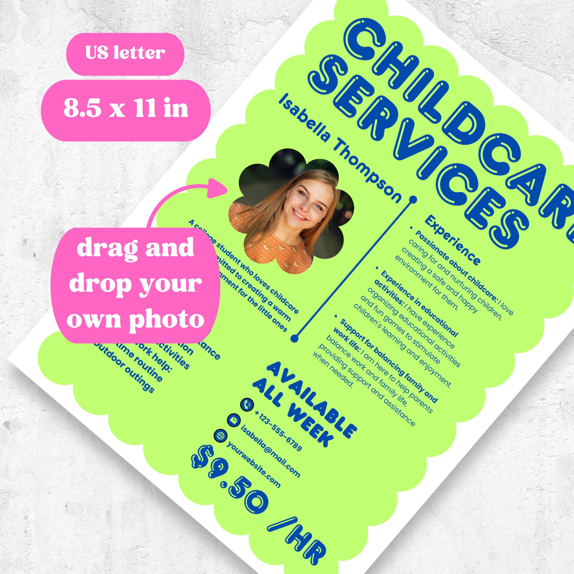 Editable Babysitter Flyer, Printable Babysitter Brochure, Babysitter ...