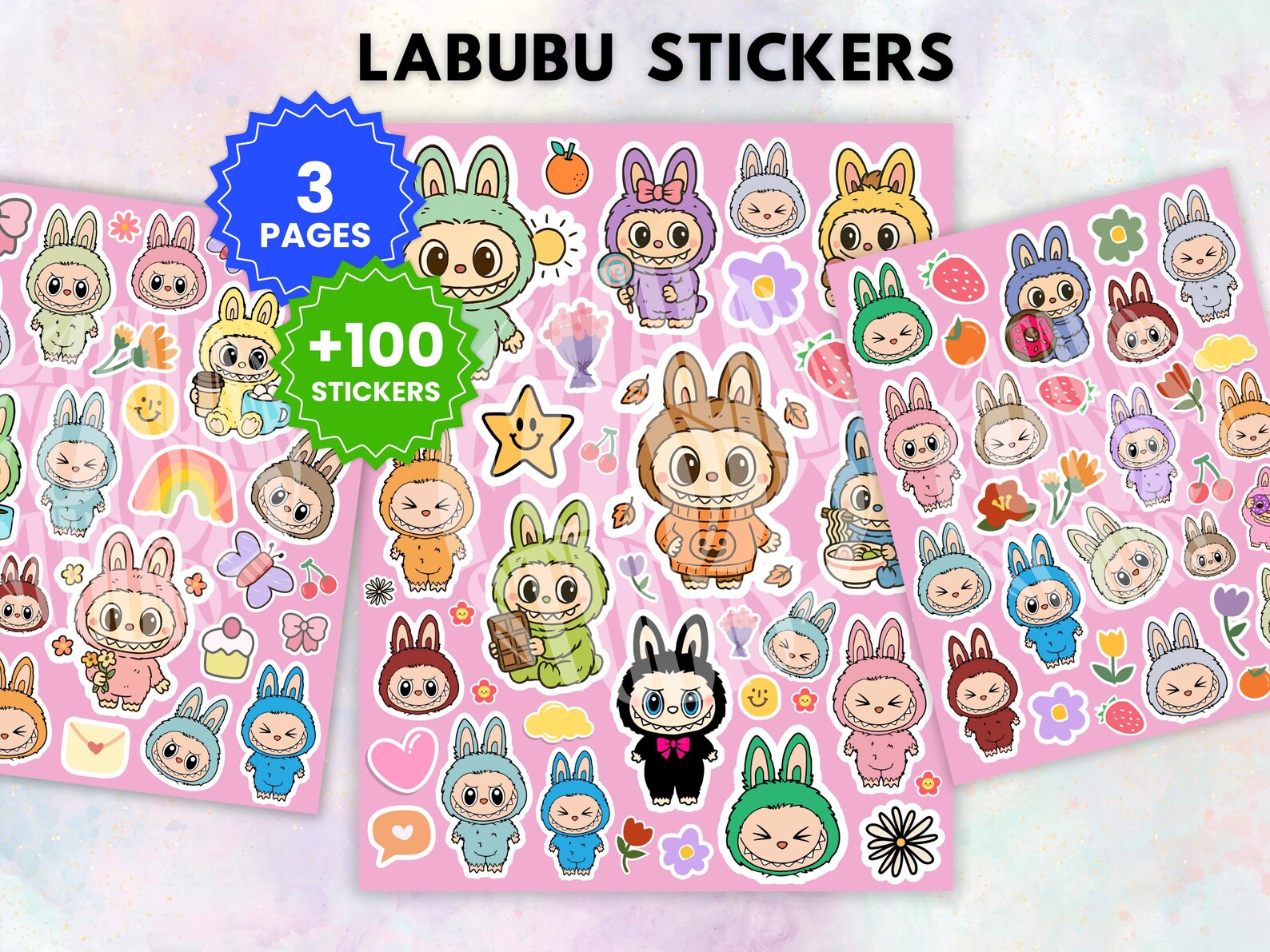 Labubu Sticker Sheet Printable Cute Digital Labubu Stickers to Print ...