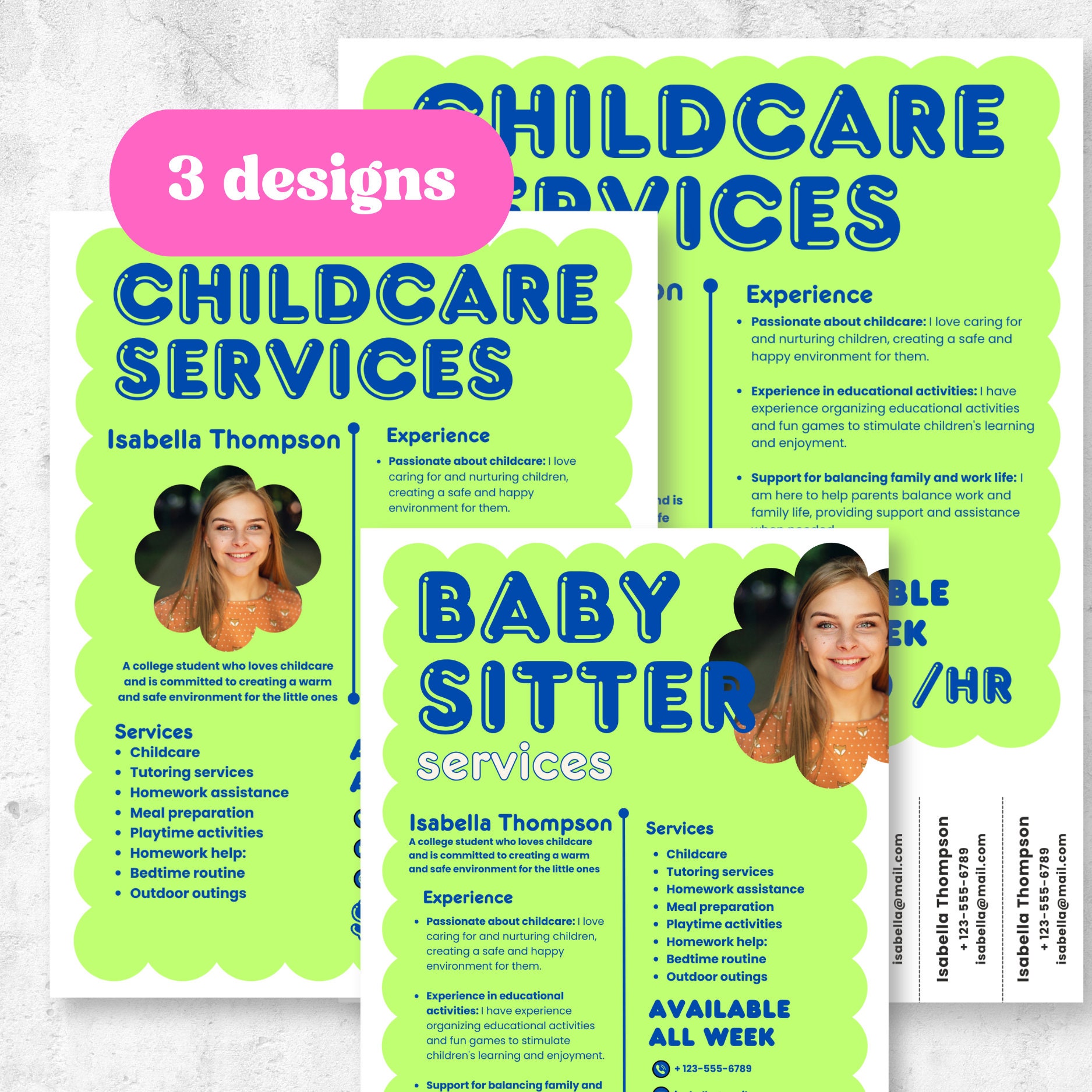Editable Babysitter Flyer, Printable Babysitter Brochure, Babysitter ...