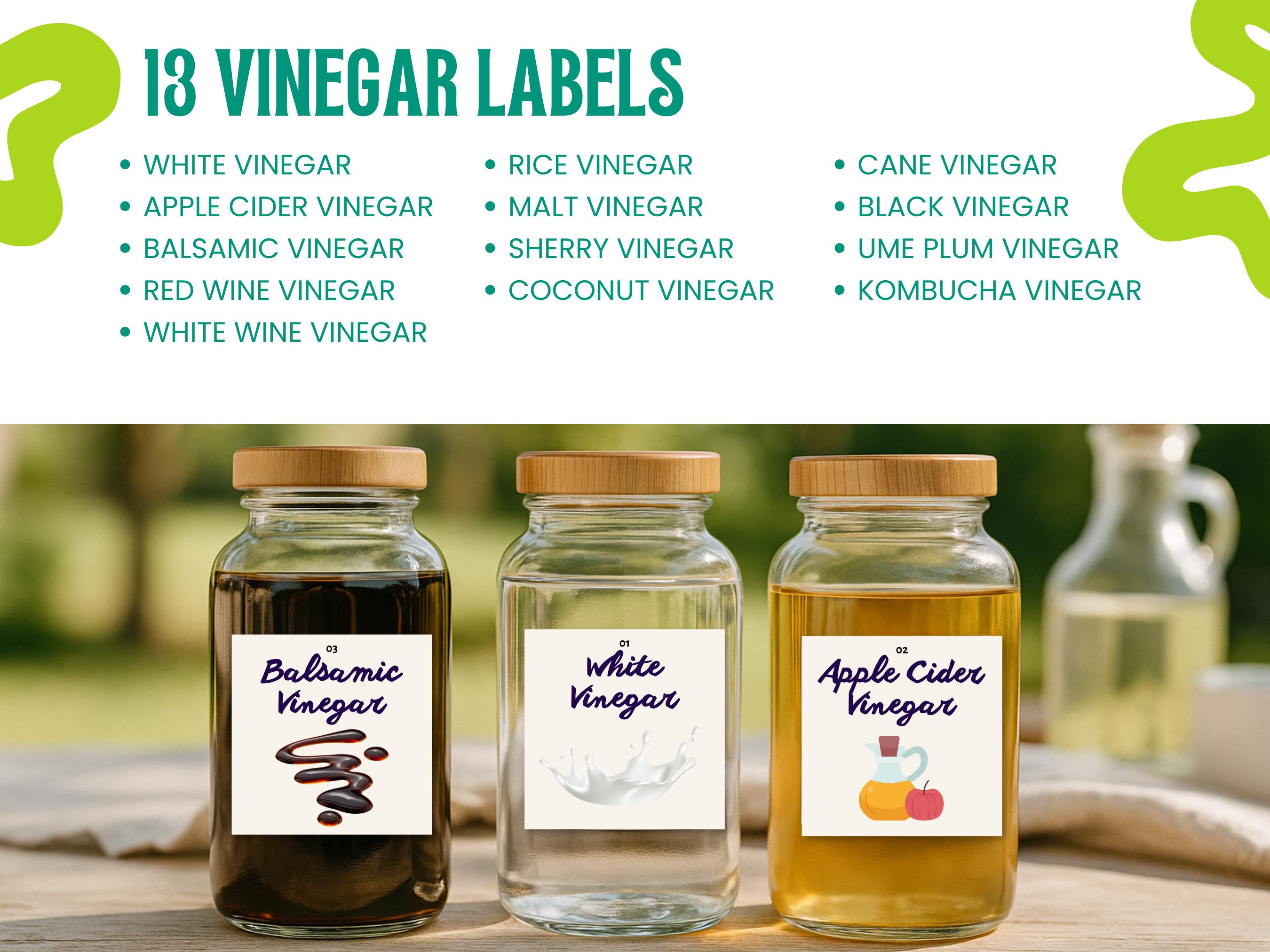 Vinegar Label Set | Printable Square Stickers | PDF + PNG | Apple Cider ...