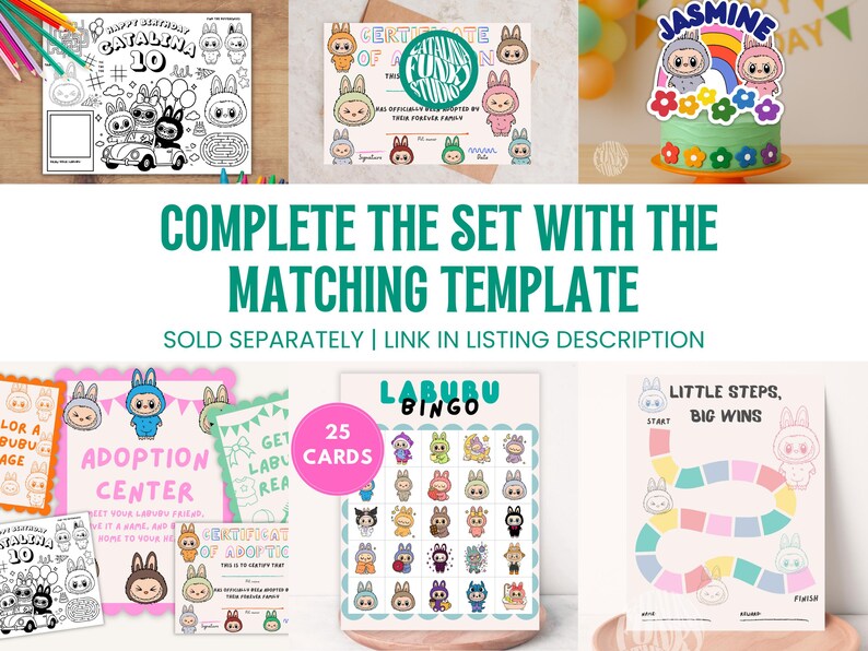 Labubu Bookmark Printable | Labubu Bookmark Digital | 2x6 Inches | Cute ...