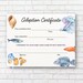 Fish Adoption Certificate, Pet Adoption Certificate, Editable Template ...