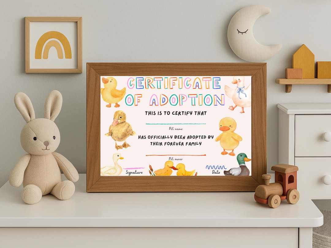 Duck Adoption Certificate | Editable, Printable Template | Canva | PDF ...