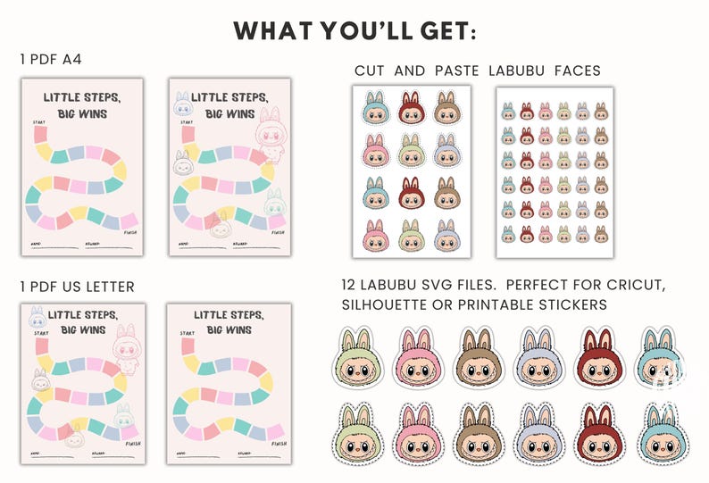 Buy Labubu Printable Reward Chart for Kids Behavior Tracker With SVG ...
