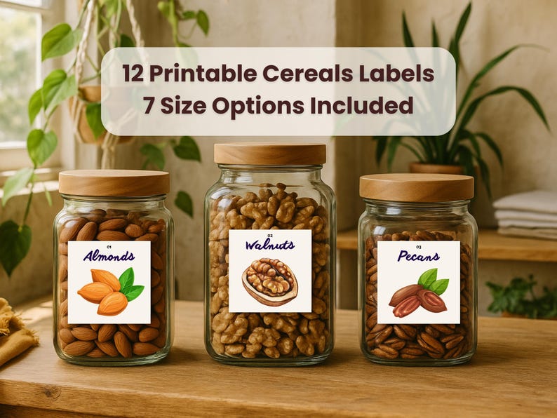 Printable Dried Fruits Jar Labels for Pantry & Gifts | 12 Square ...