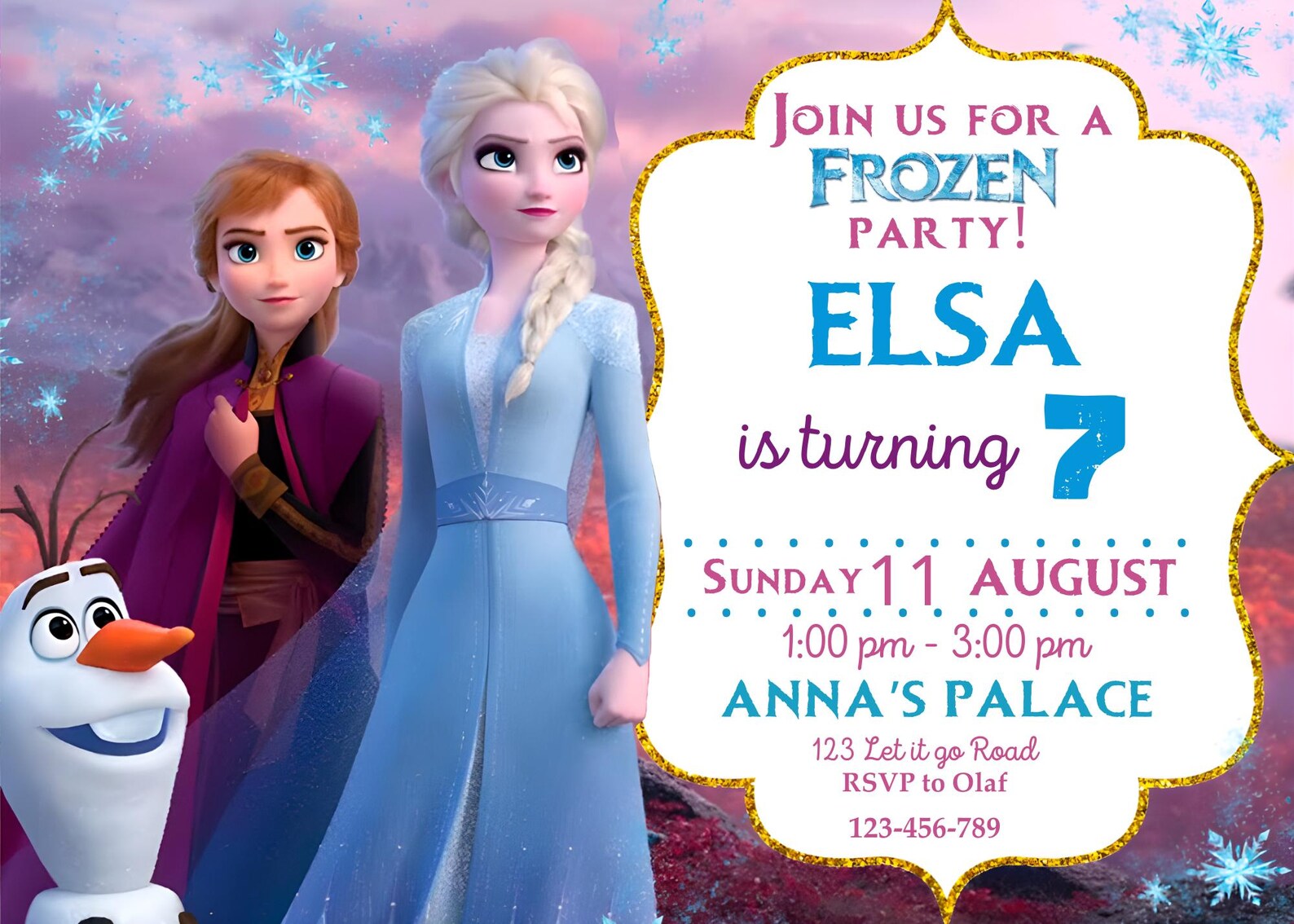 Frozen 2 Invitation Printable and Downloadable Frozen 2 Birthday Party ...
