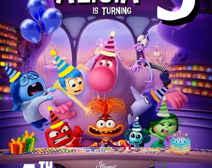 Inside Out 2 Invitation Printable and Downloadable Inside Out 2 ...