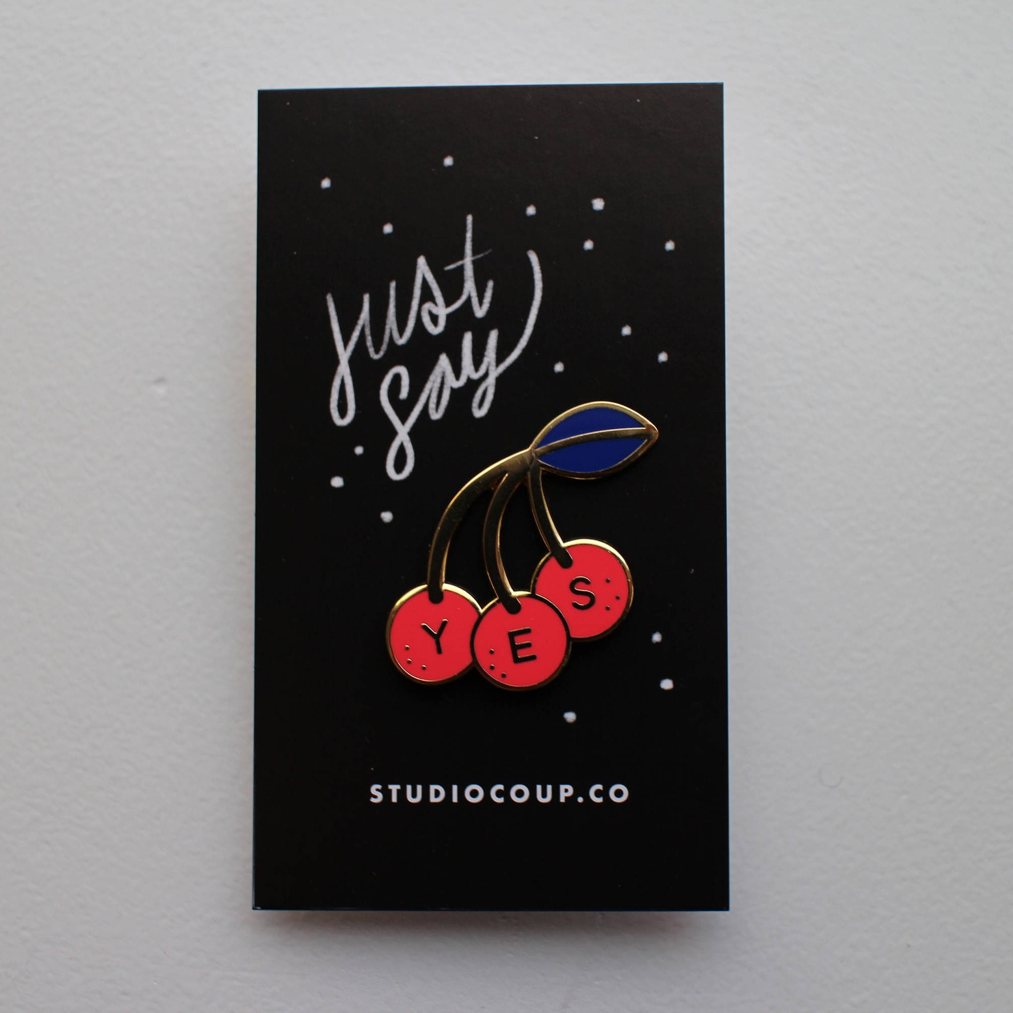 Y-E-S Cherry Pin | Etsy