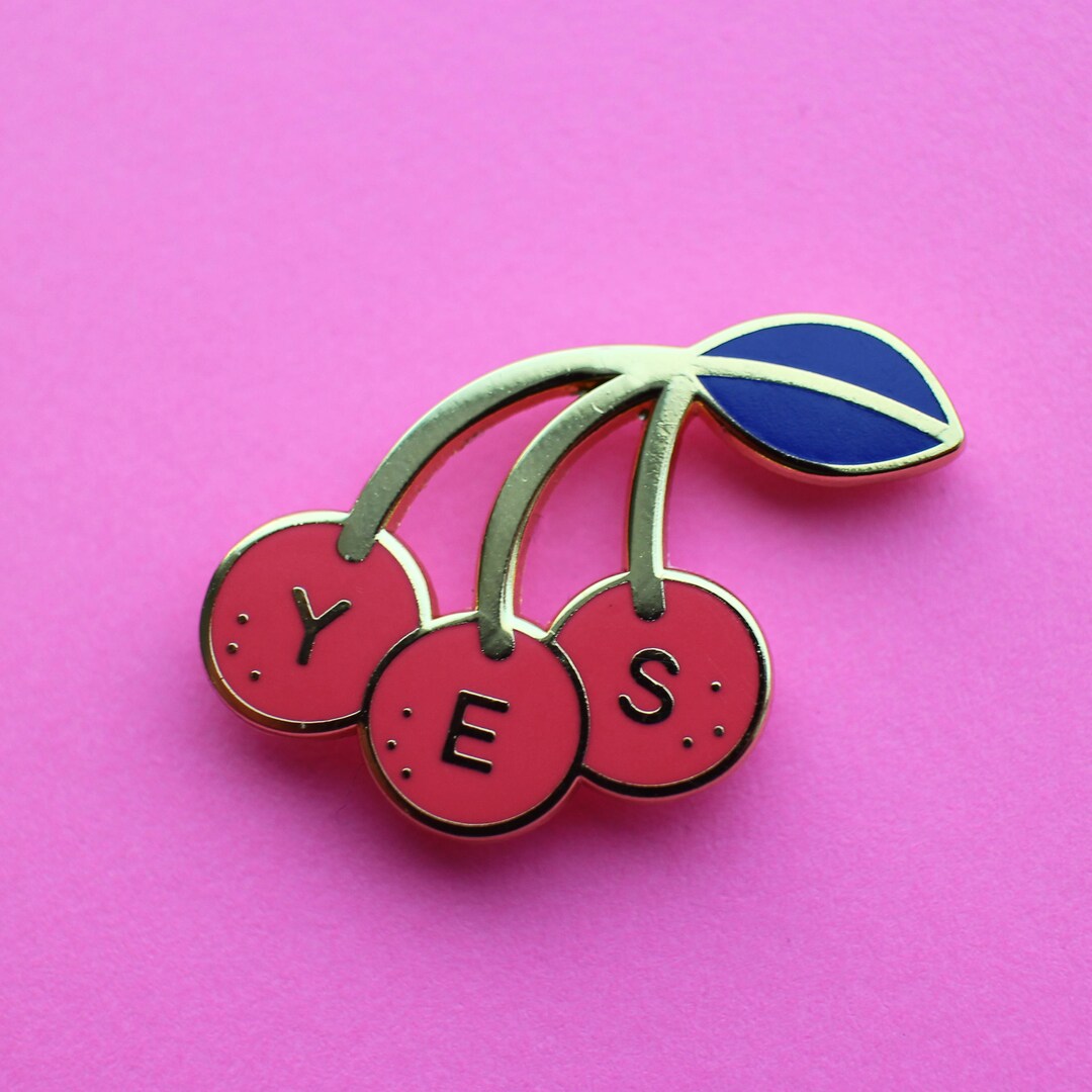 Y-E-S Cherry Pin - Etsy
