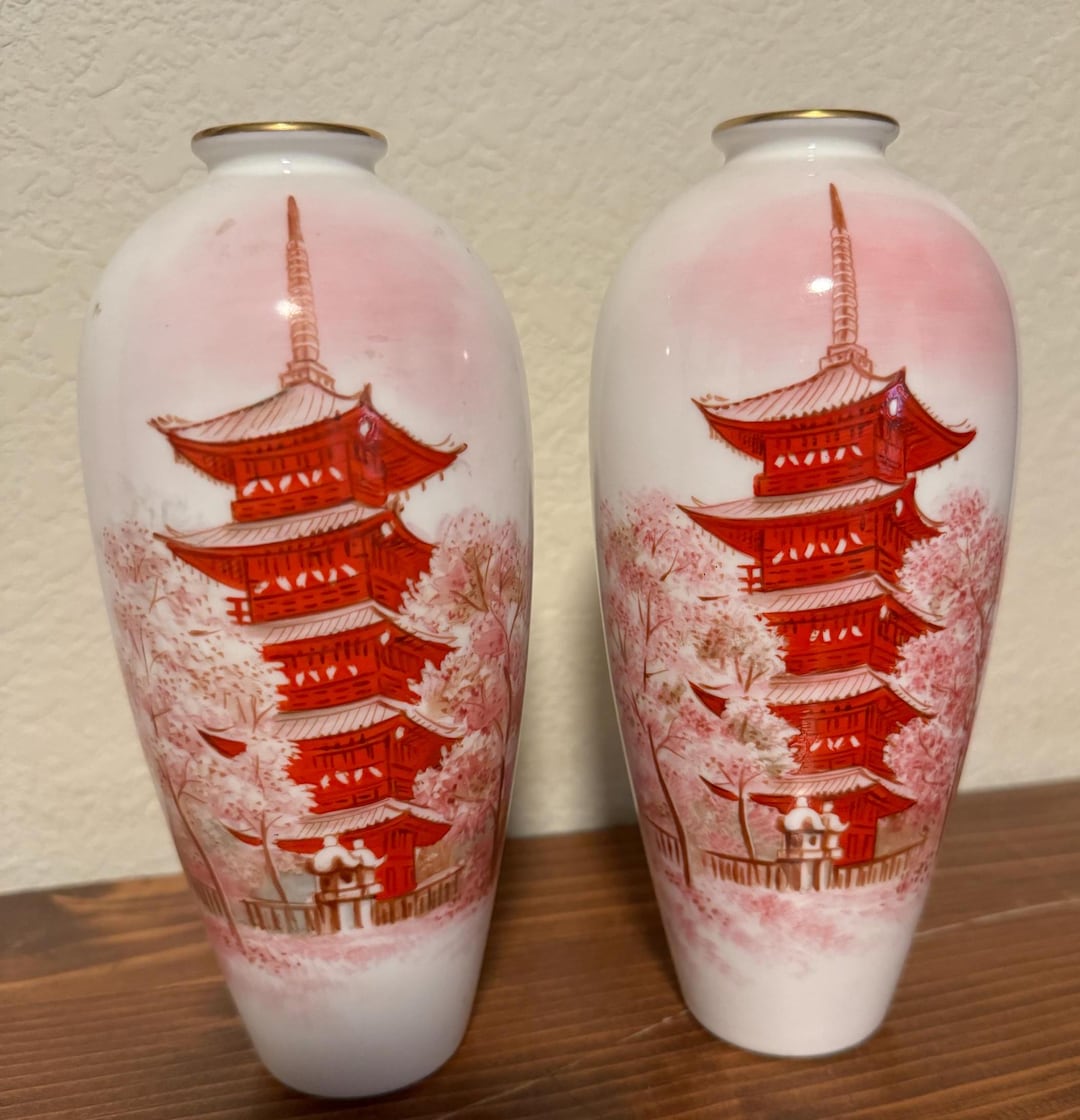 A Pair of NORITAKE Bone China Nippon TOKI KAISHA Vases - Etsy