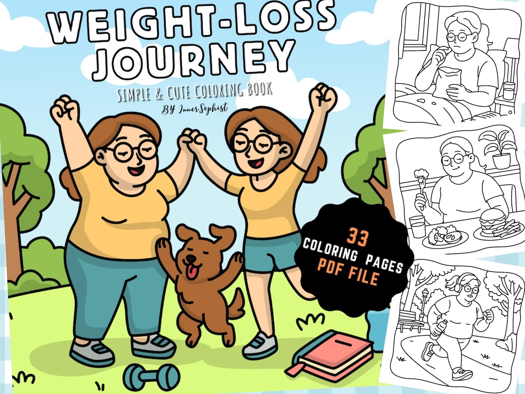 Weight Loss Journey Coloring Book PDF – Motivational Printable Self ...