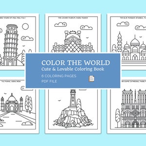 Coloring Book, Famous Landmarks Coloring Book, Travel Coloring Book ...