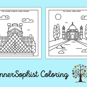 Coloring Book, Famous Landmarks Coloring Book, Travel Coloring Book ...