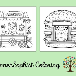 Llama Adventures Coloring Pages Bundle Printable Cute Llama Coloring ...