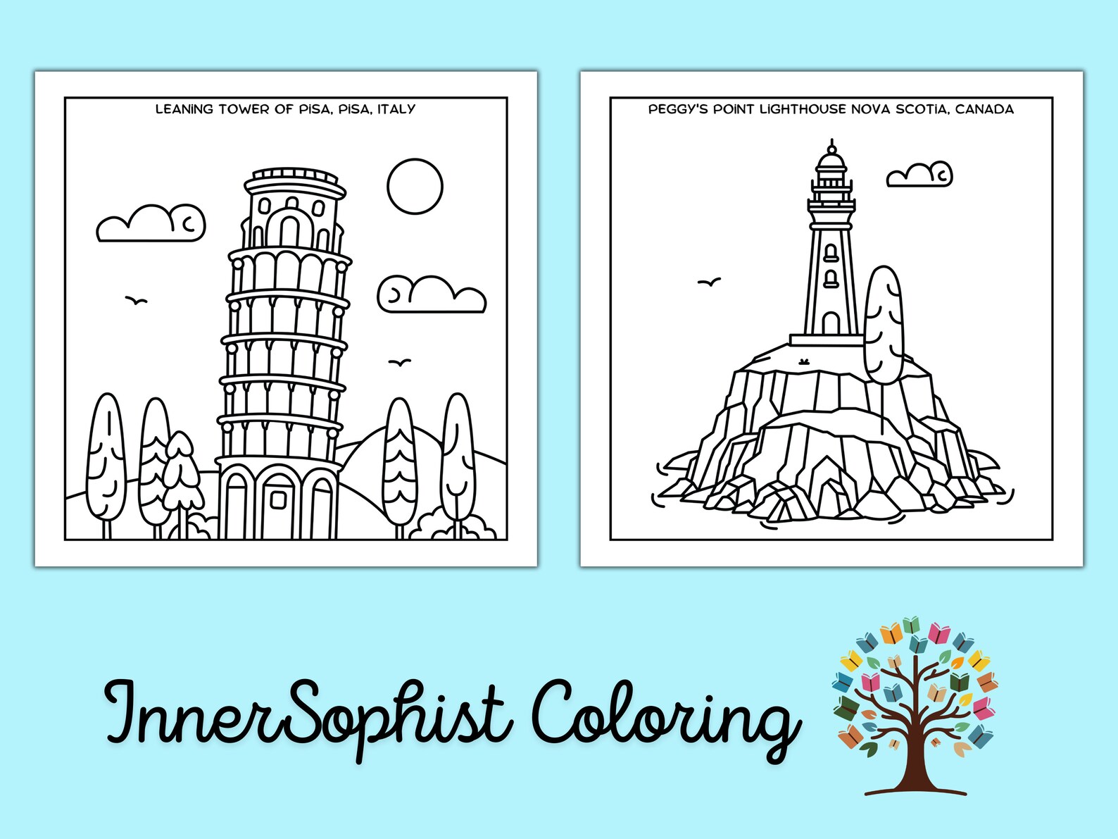 Coloring Book, Famous Landmarks Coloring Book, Travel Coloring Book ...