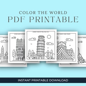 Coloring Book, Famous Landmarks Coloring Book, Travel Coloring Book ...