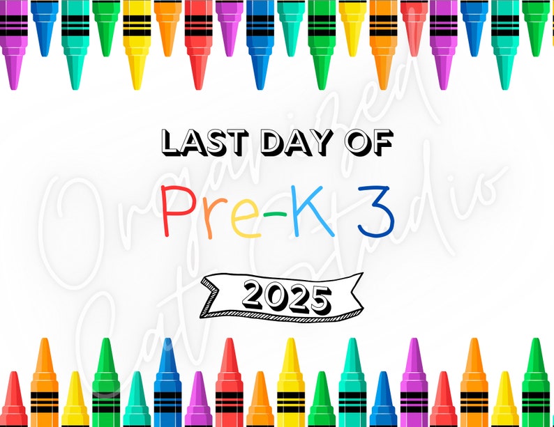 Pre-k 3/preschool First and Last Day Signs 2024-2025 - Etsy