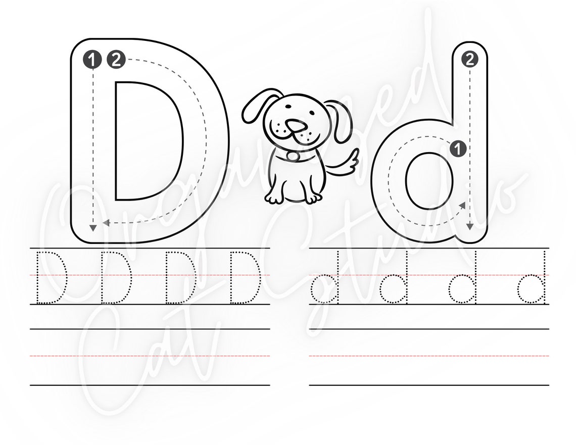 Letter Tracing Worksheet - Etsy