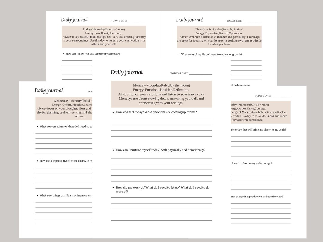 Daily Journal,astro-guided Reflection Journal:daily Prompts by ...