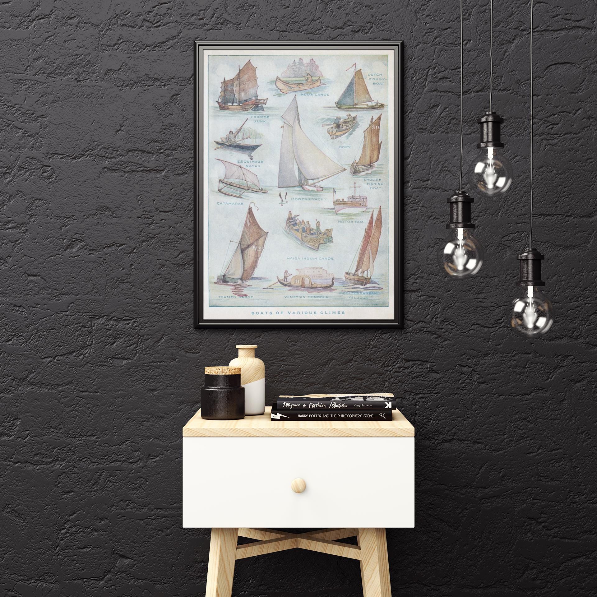 Nautical Rolled Posters, Vintage Boat Print, Wall Art for Old Boat ...